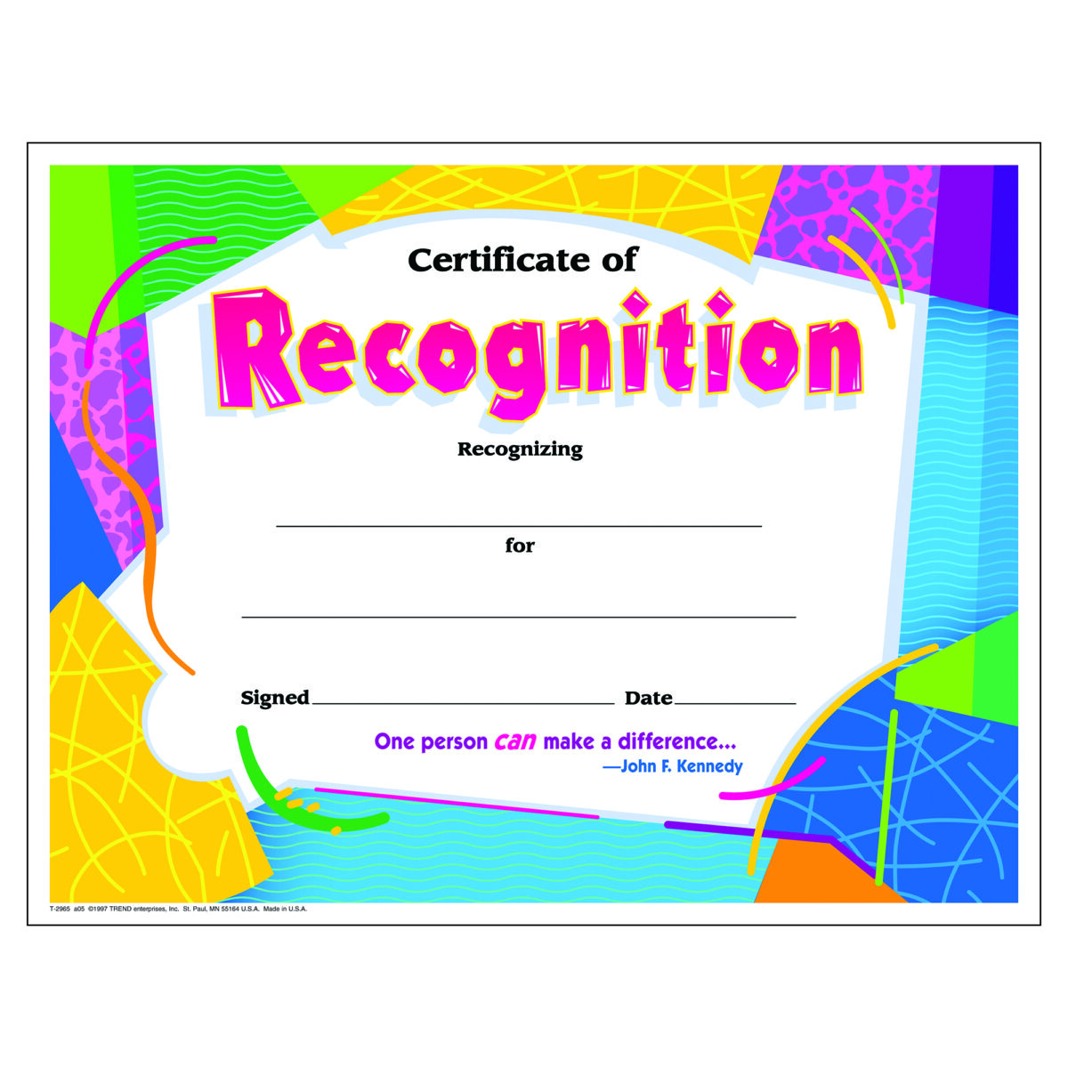 Certificate – Recognition – Crafts and More