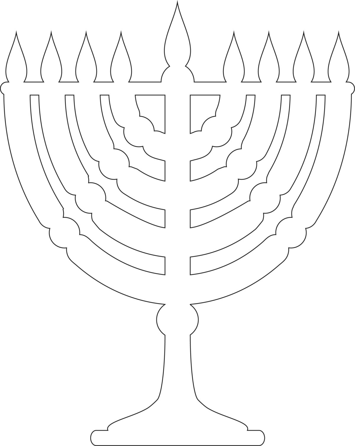 Large Blank Paper Cutouts – Menorah – Crafts and More
