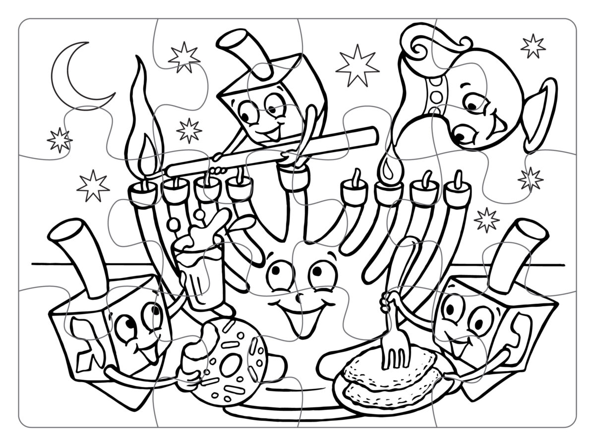 Color Your Own Mini Puzzle – Chanukah – Crafts and More